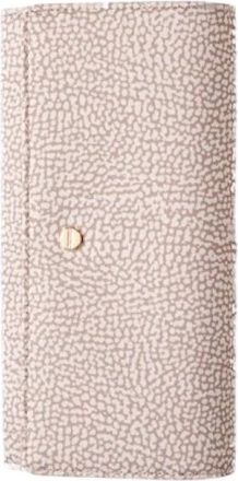 Borbonese Femme, Accessoires, Beige, Taille: ONE Size Portefeuille en tissu technique avec rabat