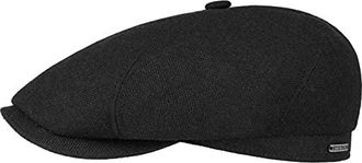 Stetson Casquette Brooklin Wool Cashmere Homme - Made in The EU pour lhiver Gavroche Laine avec Visiere, Doublure Hiver Automne-Hiver - 55 cm Noir