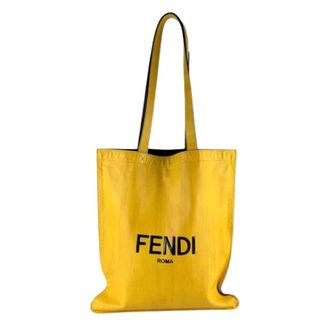 Fendi unisex, Pre-owned, Jaune, Taille: ONE Size Sac fourre-tout en cuir Pre-owned