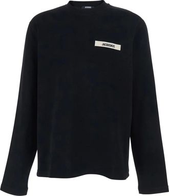 Jacquemus Homme, Tops, Noir, Taille: XL Le T-Shirt Gros Grain
