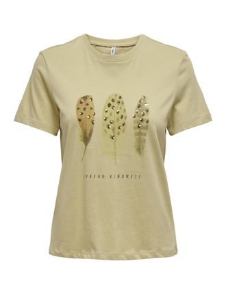 Only Onlkita Life Reg S/S Feathers Top JRS
