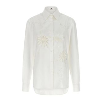 Ermanno Scervino Besticktes Baumwoll-Popeline-Hemd - - Blouses & Shirts - Damen - Wei&szlig; - S