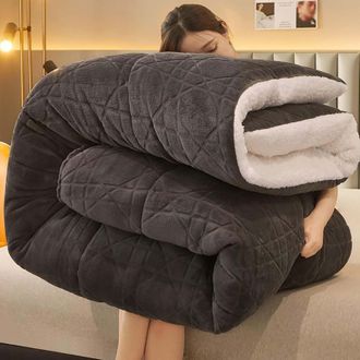 Generic Dicke Bettdecke, Winter Steppdecke, Dicker Lamm-Kaschmir, Dick und warm, Kern Aus Lammsamt, Pl&uuml;sch Winterdecke, Flauschige Kaschmirdecke, Herbst- und 