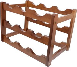 Cabilock Bambus Weinregal Flaschen Freistehend Stabiles Weinst&auml;nder Regal f&uuml;r Wohnzimmer K&uuml;chen Theke