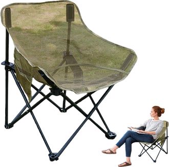 Generic Klappstuhl aus Netzstoff, Klappstuhl f&uuml;r Camping, Klappst&uuml;hle f&uuml;r den Au&szlig;enbereich, ergonomische Campingst&uuml;hle f&uuml;r Erwachsene, Klappstuhl mit Seitenta