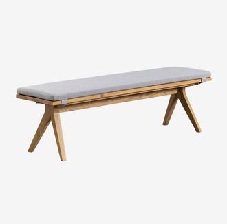 Sklum Sklum - Banc en bois de chêne Basset Gris