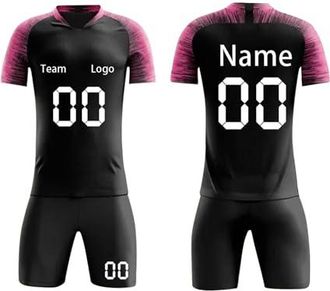 Generic Maillots et shorts de football personnalis&eacute;s avec num&eacute;ro de nom et logo de l&eacute;quipe pour enfants, adultes, jeunes fans, 4-4, L