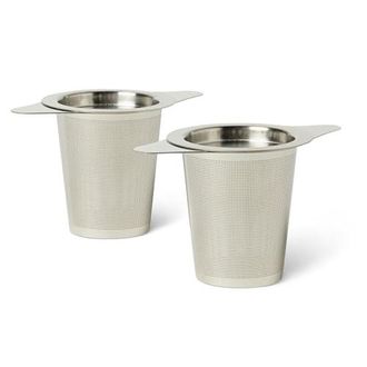 Amazon Basics Tee-Ei f&uuml;r Losen Blatt-Tee mit Deckel, 2-Teiliges Set, Edelstahl, Rostfrei und Sp&uuml;lmaschinenfest