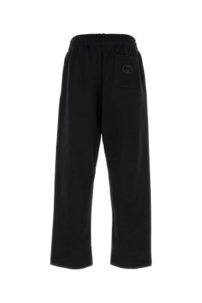 Gucci Mens Black Cotton Joggers Blackmix Exterior: Pantaloni