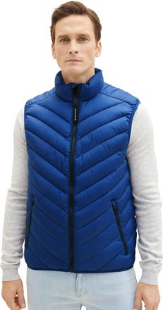 Tom Tailor Herren Lightweight Steppweste mit Stehkragen aus recyceltem Polyester