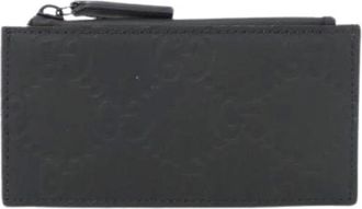 Gucci Porte-cartes Pre-owned en cuir effet caoutchouc GG - Femme - Pre-owned - Noir - Taille: ONE Size