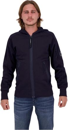 C.P. Company C.p. Company, Homme, Sweatshirts et sweats &agrave; capuche, Bleu, Taille: 2XL Hooded Open SS 716 888