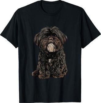 Whyitsme Design Schwarzer Shih Tzu Hund Illustration T-Shirt