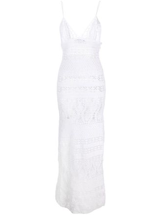 Dsquared2 robe en crochet &agrave; coupe longue - Blanc