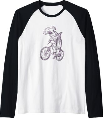 Seembo Hammerhead Shark Cycling Fahrrad Lustiges Fisch Biking Bike Raglan