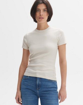OPUS T-Shirt Feines Rippshirt SAMUNA Slim aus BCI Cotton Mix