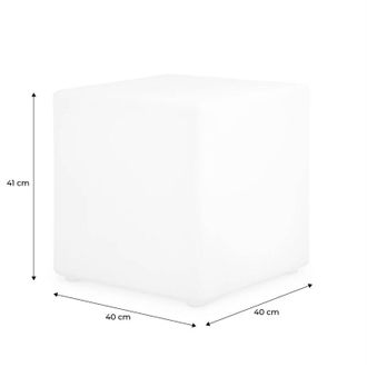 Sweeek Cube LED 40cm - Cube d&eacute;coratif lumineux. 40x40cm. blanc chaud. commande &agrave; distance