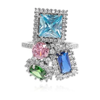 Maison Margiela unisex, Accessoires, Gris, Taille: XL Bague en Zircone Cubique