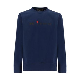 Kiton Baumwoll-Sweatshirt mit Logo-Print - - Sweatshirts & Hoodies - Herren - Blau - M