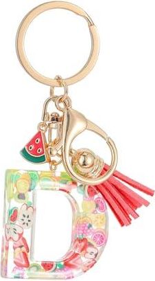 Generic Porte-cl&eacute;s en r&eacute;sine avec 26 lettres et pampille past&egrave;que Sifflet cr&eacute;atif Dragonne, D, taille unique