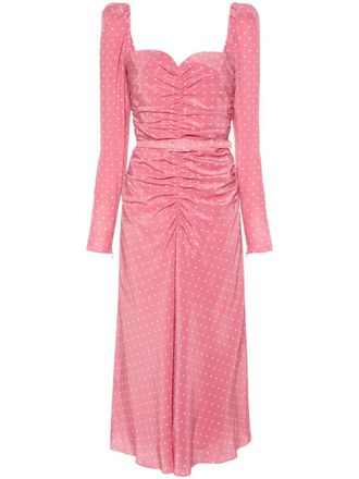Alessandra Rich robe mi-longue &agrave; pois - Rose