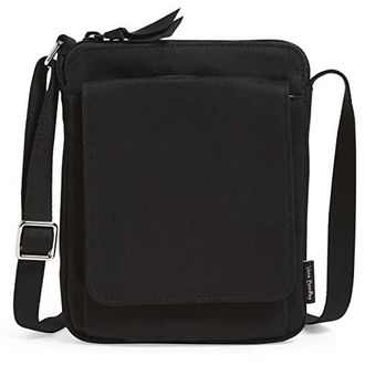 Vera Bradley Iconic RFID Mini Hipster, Signature, Sac à bandoulière Femme, Noir-Coton recyclé, Taille Unique