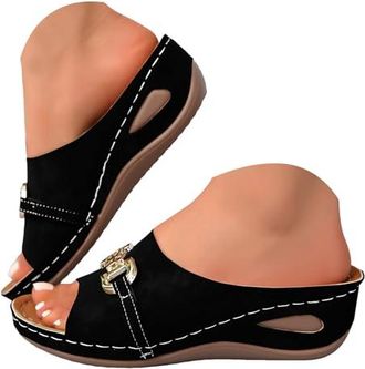 Generic Sandales d&eacute;t&eacute; habill&eacute;es pour femme avec soutien de la vo&ucirc;te plantaire - Semelle orthop&eacute;dique antid&eacute;rapante - Chaussures de marche orthop&eacute;diques &agrave; enfi