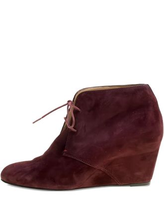 Christian Louboutin bottines compensées Compacta en daim 75 mm - Rouge