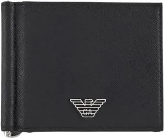 Emporio Armani Homme, Accessoires, Noir, Taille: ONE Size Portefeuille élégant avec clip