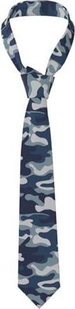 Generic Cravate Homme Motif Camouflage Bleu Classique Necktie R&eacute;glable Cravates Homme Pour &Eacute;v&eacute;nements Travail Affaires