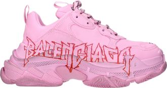 Balenciaga Baskets Triples S Femme Cuir Rose Et Noir