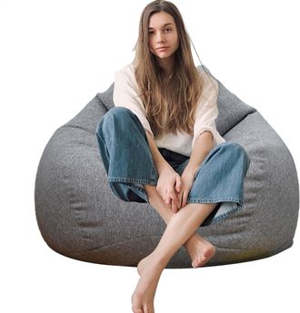 Generico Waschbarer Sitzsack-Bezug, Aufbewahrungstasche für Sitzsack, Sofabezug für faule Menschen, handgefertigter Bezug für Sitzsack, Bezug für große Sitzsäc