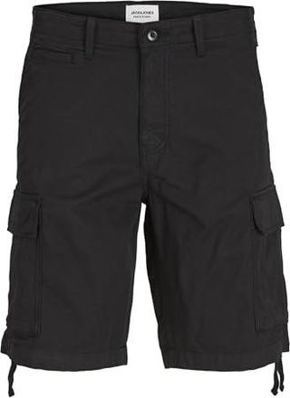 Jack & Jones Jpstcole Jjtucker Cargo Short Sn, Noir/détails : Solide, XS Homme