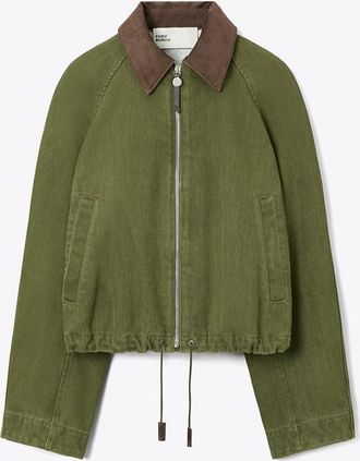 Tory Burch Denim-Bomberjacke