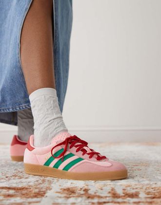 adidas Originals Gazelle Indoor - Baskets - Vert/rose