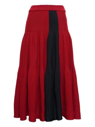 CFCL jupe mi-longue Cascades plissée - Rouge