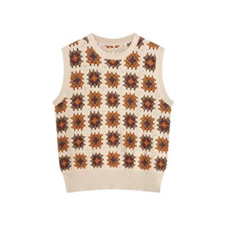 Summum Retro H&auml;kel&auml;rmelloses Top - - Knitwear - Damen - Mehrfarbig - M
