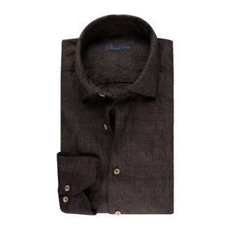Stenströms Homme, Chemises, Brun, Taille: 3XL Chemise ajustée corps en lin marron