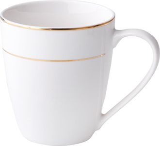 Ambition Kaffeetasse Porzellan weiß gold Aura Gold 360 ml bis zum Rand Porzellanbecher elegant