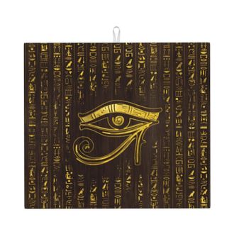 Generic Abtropfmatte Goldene &Auml;gyptische Hieroglyphen Auge des Horus Geschirrunterlage Schnelltrocknend Saugf&auml;hige Abtropfmatte F&uuml;r Geschirr, F&uuml;r Arbeitsplatte