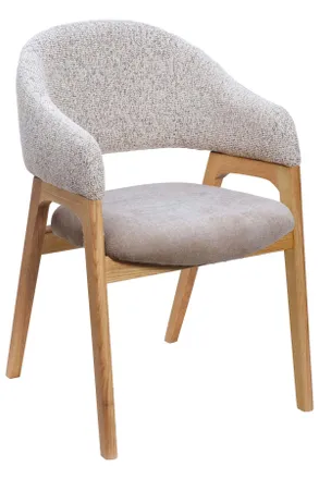 Linea Natura Armlehnstuhl, Taupe, Holz, Textil, Eiche, massiv, eckig, 56.5x82.5x59.5 cm, Stoffauswahl, Typenauswahl, inklusive Armlehnen, Esszimmer, St&uuml;hle, Esszim