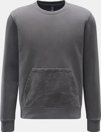 04651/ Herren - Rundhals-Sweatshirt Cord Crew grau