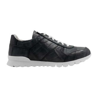 Kiton Homme, Chaussures, Gris, Taille: 43 EU Leather Crocodile Baskets