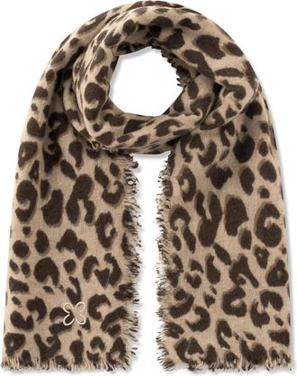 Codello Schal aus Woll-Kaschmir-Mischung mit Leo-Print Farbe beige