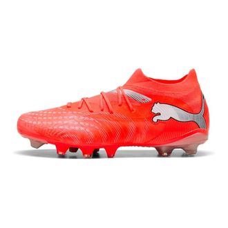 Puma Puma Future 9 Match FG/AG Fu&szlig;ballschuhe, Unisex, Erwachsene, Rot gl&auml;nzend, Wei&szlig;, Schwarz, Silber, Gr&ouml;&szlig;e 43, Rot gl&auml;nzend Puma Wei&szlig; Puma Schwarz Puma S