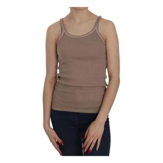 Pink Memories Braunes &auml;rmelloses Spaghetti-Tr&auml;ger-Top - - Tops - Damen - Braun - S