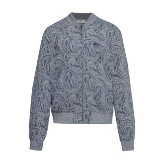 Etro Bomberjacke mit Logo - - Jackets - Herren - Blau - M