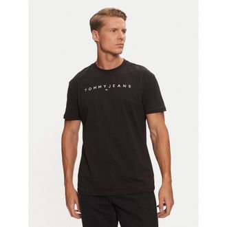 Tommy Jeans T-Shirt Linear Logo DM0DM20744 Schwarz Regular Fit