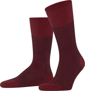 Falke Herren Socken Airport M So Wolle Baumwolle einfarbig 1 Paar, Rot Ingle 8077 Herringstripe, 43-46