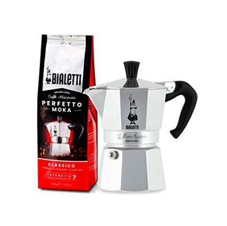 Bialetti Moka Easy Mokka-Kocher Express 3 Tassen Perfetto Moka (der ideale Kaffee f&uuml;r den Moka), Gemahlener Kaffee - CLASSICO Geschmack Klassisch, 250 g